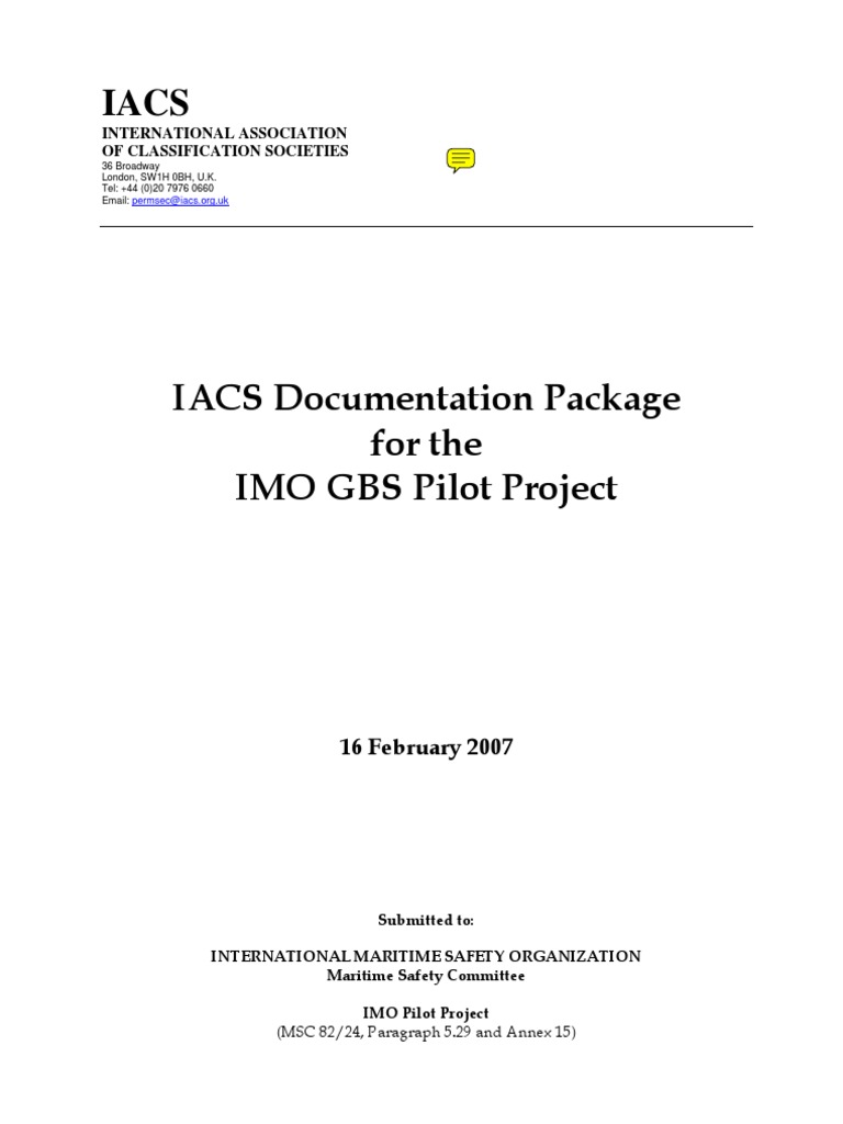 00 Documentation Package For The IMO GBS Pilot Panel Pdf914 | PDF ...