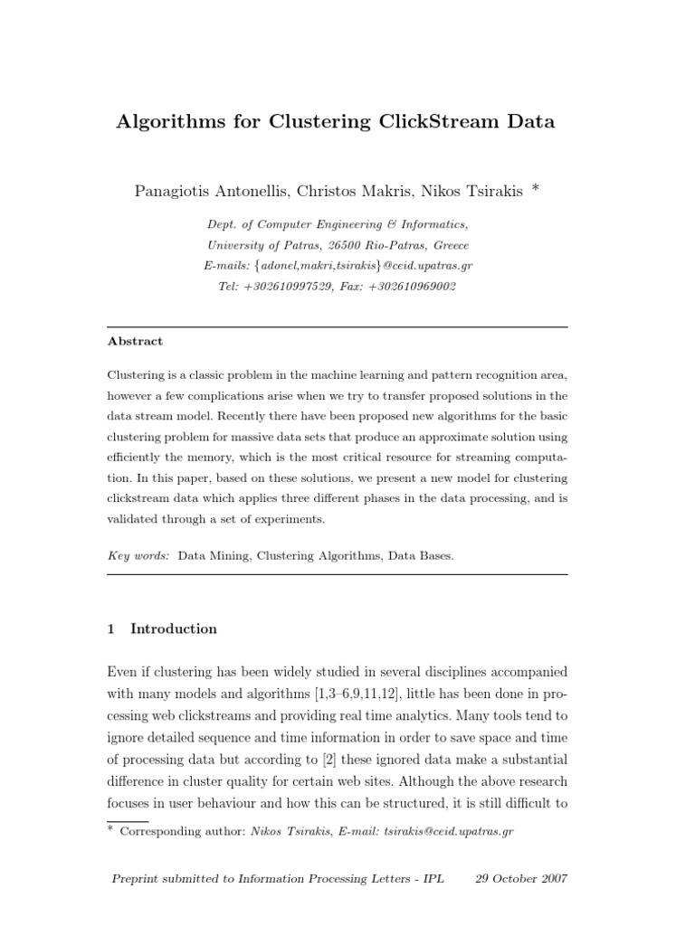 Clustering Clickstream Data With A Three Phase Framework Pdf Cluster Analysis String 2975