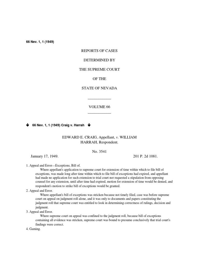 Nevada Reports 1949 (66 Nev.) PDF | PDF | Demurrer | Judgment (Law)