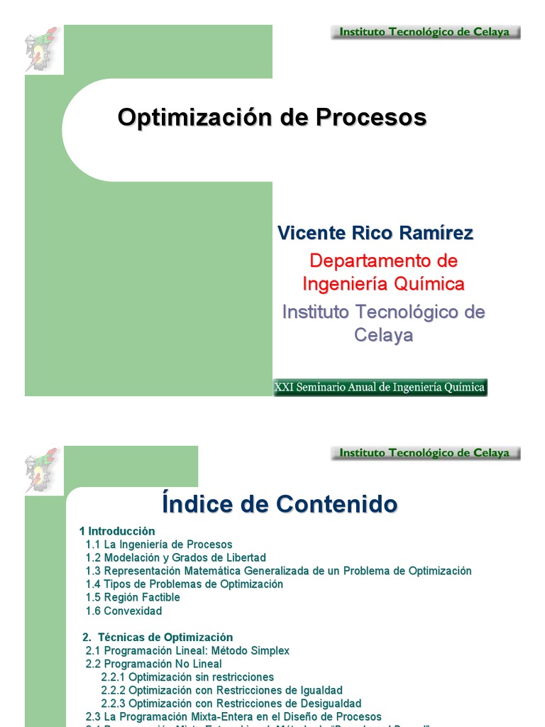 Optimizacion de Procesos3 | PDF | Optimización Matemática ...