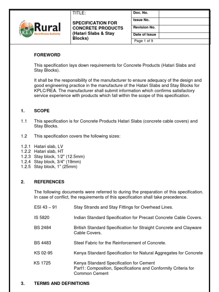 Specifications Concrete Products Aug 08 | PDF | Specification ...