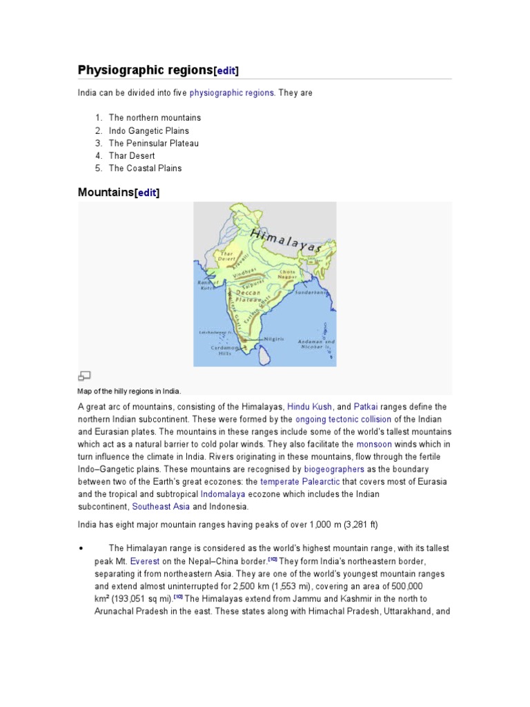 The Physiographic Regions of India: An Overview of the Country's ...