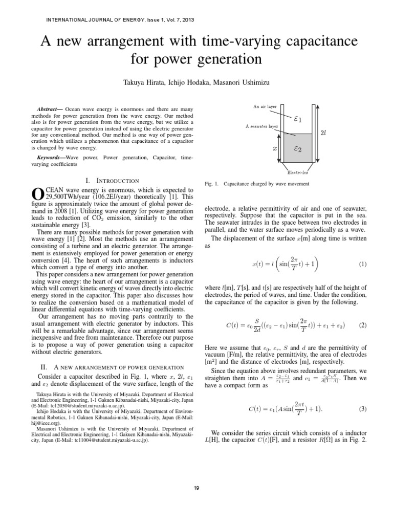 A New Arrangement With Time-Varying Capacitance For Power Generation ...