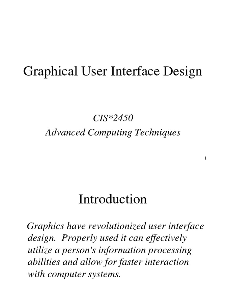 Understanding Graphical User Interfaces | PDF | Graphical User ...