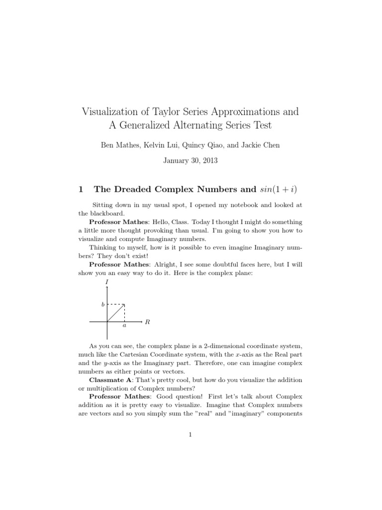 Visualization of Taylor Series Approximations and A Generalized ...
