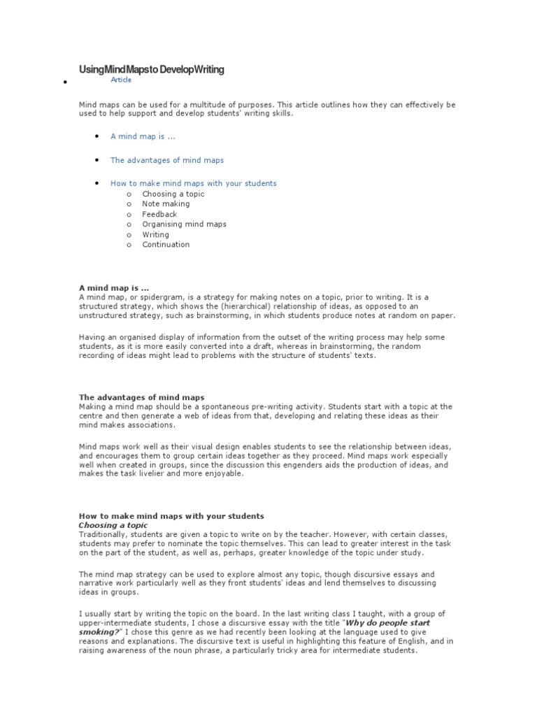 Mind Maps for Student Writing | PDF | Linguistics | Human Communication