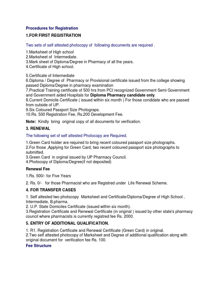 Two Sets of Self Attested Photocopy of Following Documents Are Required ...