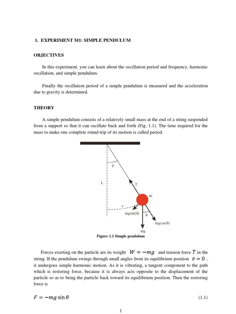 1 Lab Physics Lab I Manual Ver 19-2 | PDF | Pendulum | Oscillation