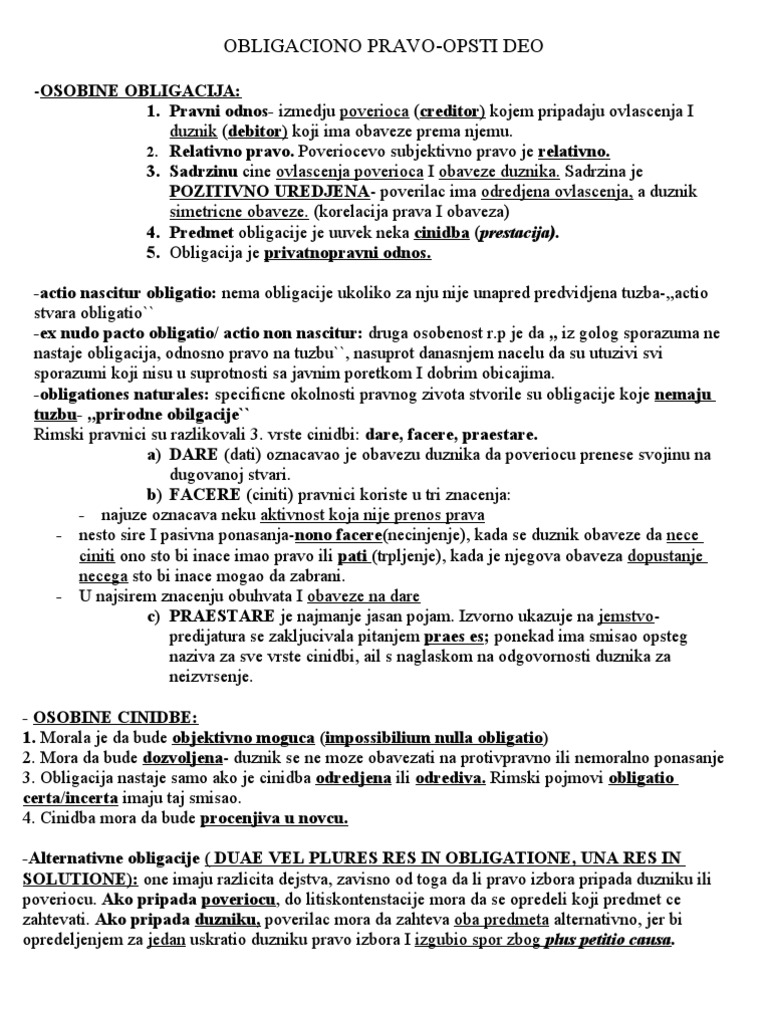 Obligaciono Pravo | PDF