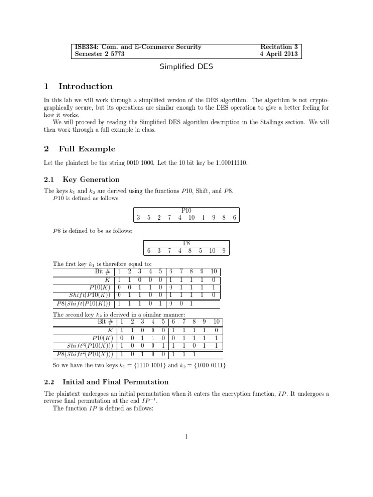 Algoritma DES | PDF | Key (Cryptography) | Cryptography