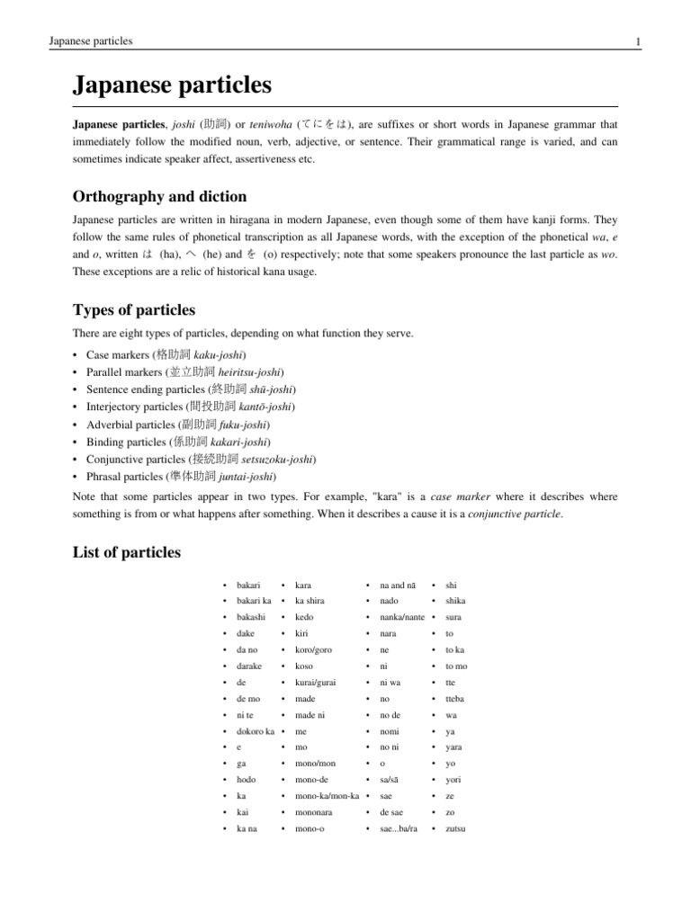 Japanese Particles | Japanese Language | Preposition And Postposition