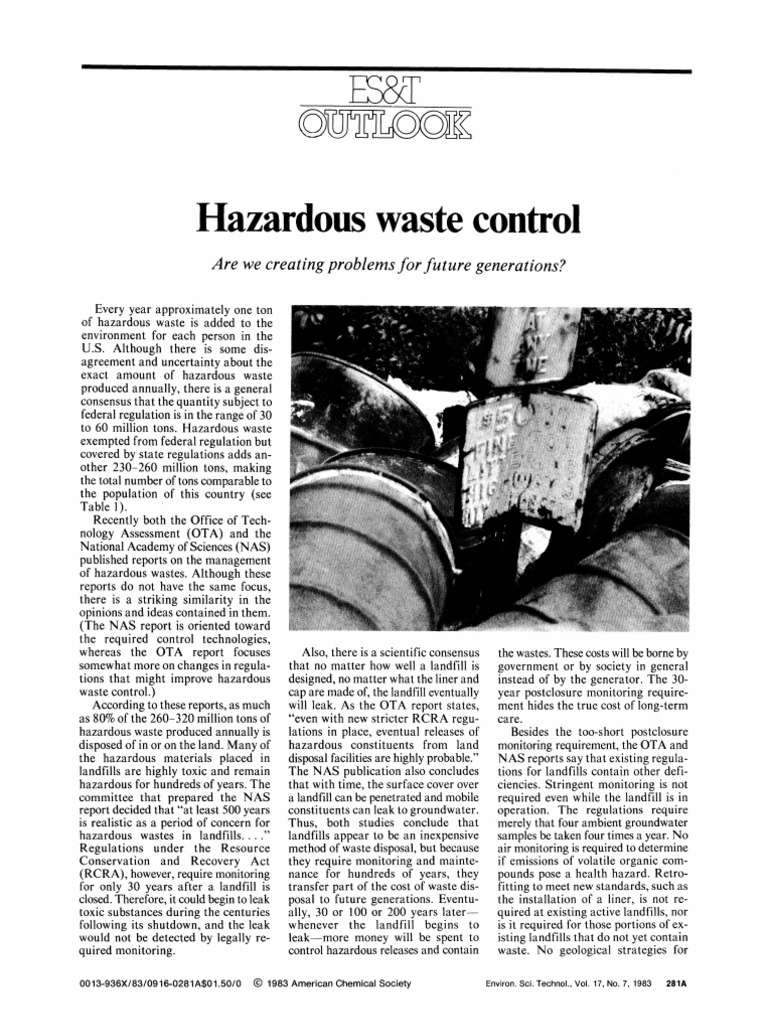 Hazardous Waste Control L3 | PDF | Hazardous Waste | Resource ...