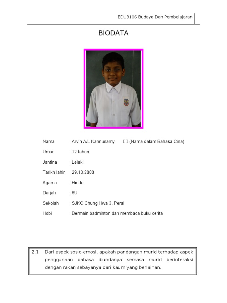 Esei Pendek 2.1 | PDF | Seni & Disiplin Bahasa | Kajian Bahasa Asing