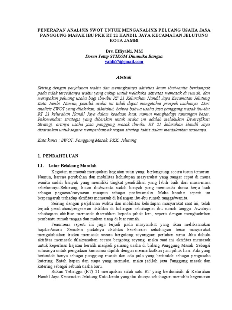 Contoh Format Jurnal 1 Kolom | PDF