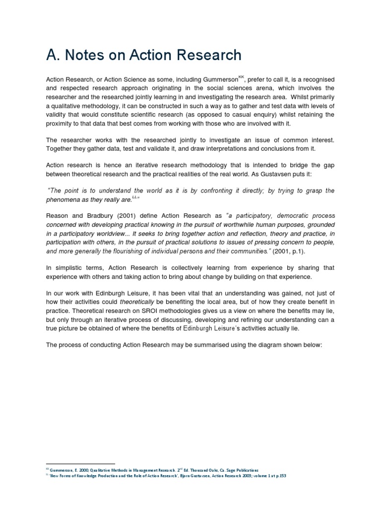 Notes On Action Research | PDF | Action Research | Scientific Method