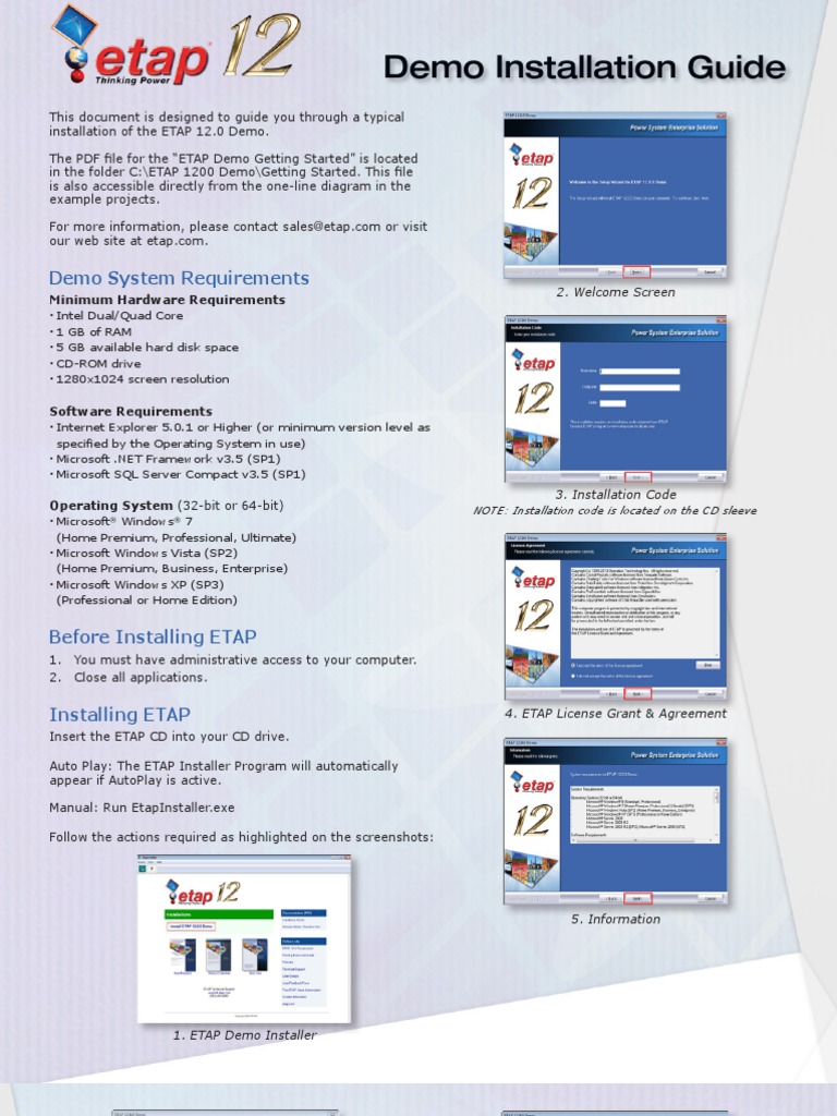 ETAP12 Demo Install Guide 2013 | PDF | Installation (Computer Programs ...