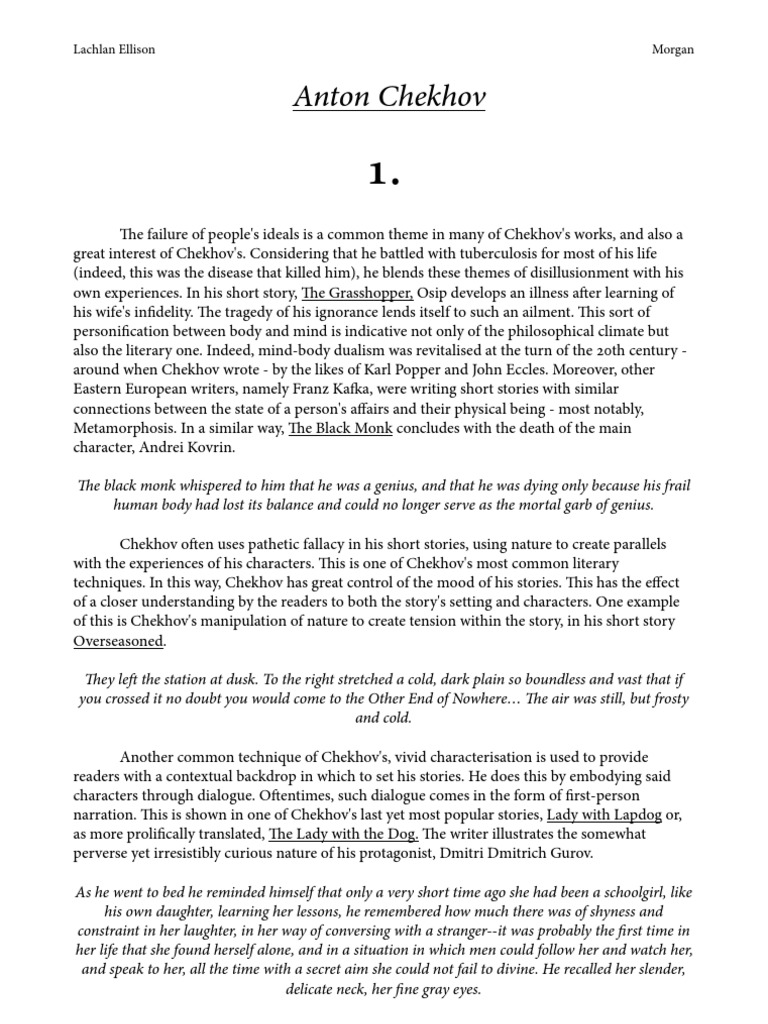 Chekhov's Themes in Short Stories | PDF | Anton Chekhov | Short Stories