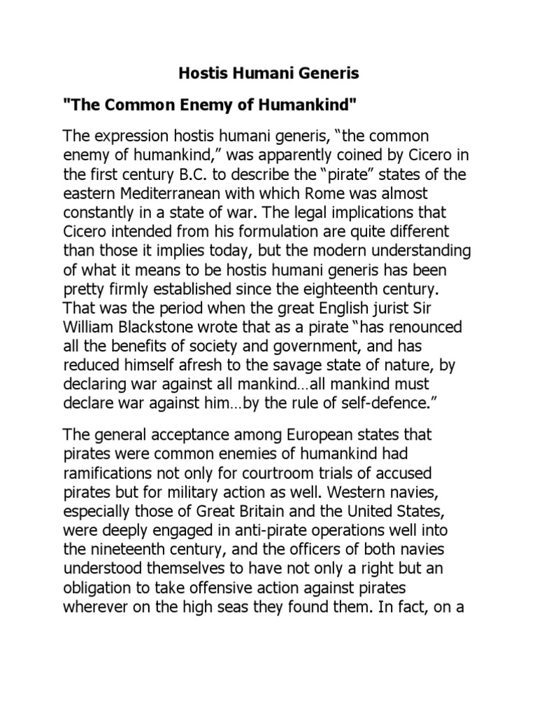 Hostis Humani Generis | PDF