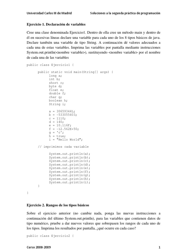 Programacion Practica2 08 09 Solucion | PDF | Cadena (informática) | Java (lenguaje de programación)