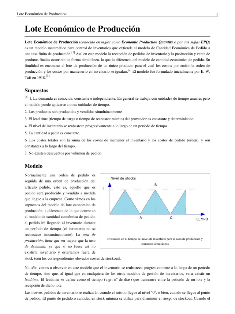 Lote Económico de Producción | PDF | Inventario | Jerga corporativa