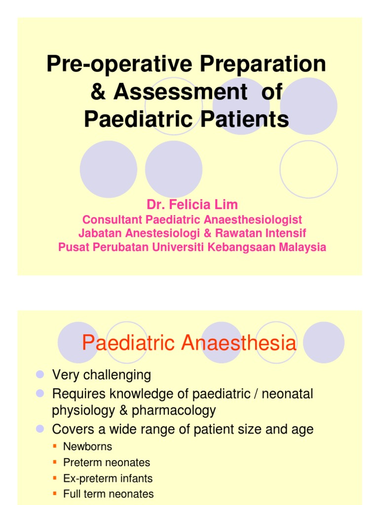 Pre-Op Preparation and Assessment of Pediatric Patients | PDF ...