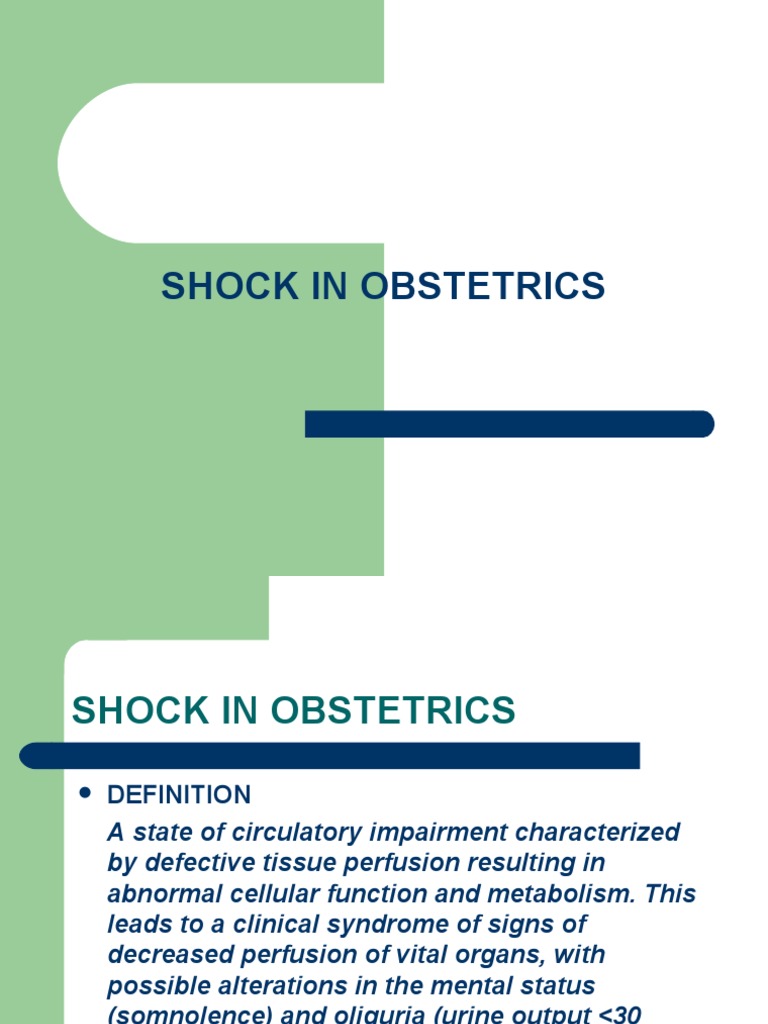 37 - Shock in Obstetrics | PDF | Shock (Circulatory) | Sepsis