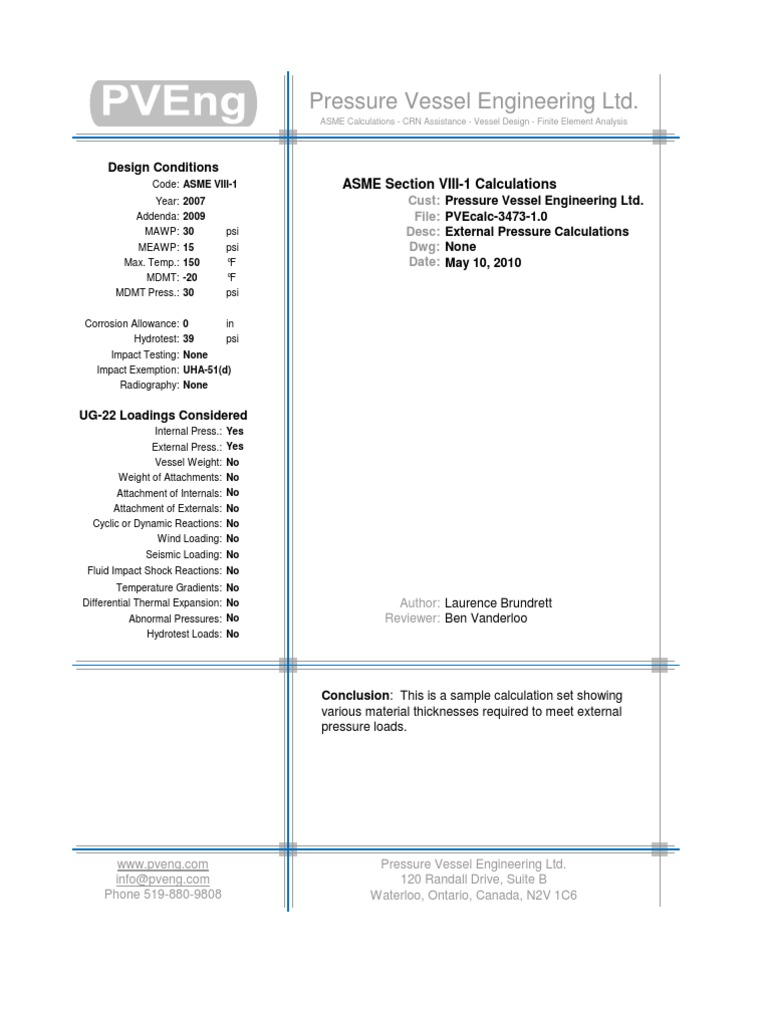 External Pressure Calculations | PDF | Pipe (Fluid Conveyance) | Buckling