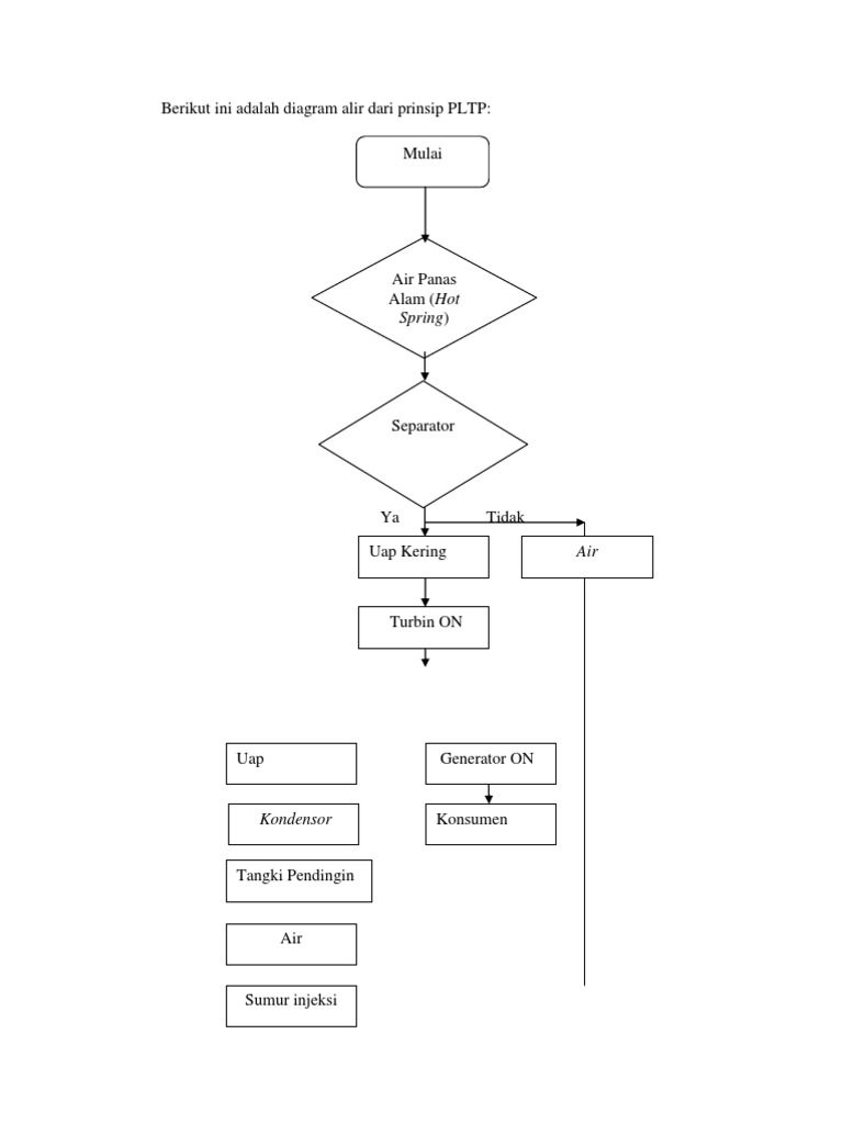 Berikut Ini Adalah Diagram Alir Dari Prinsip PLTP | PDF