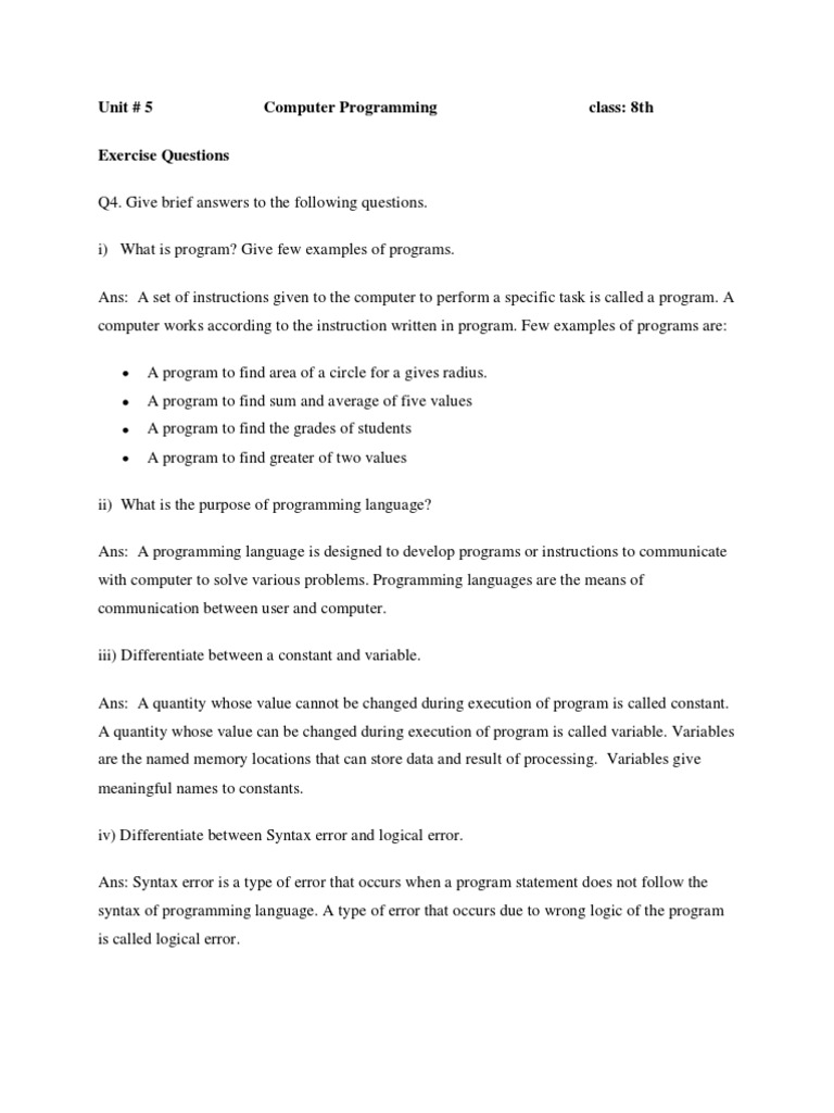 Computer Science Notes Class 8 | Variable (Computer Science) | Computer ...