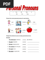 Personal Pronouns Worksheet:: (He, She, It, They) | PDF | Morphology ...
