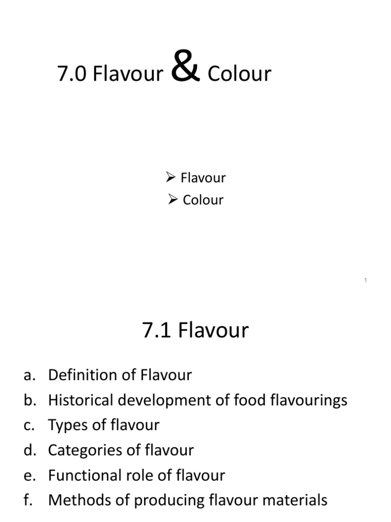 Analysis of Flavour and Colour in Food: A Comprehensive Review of ...