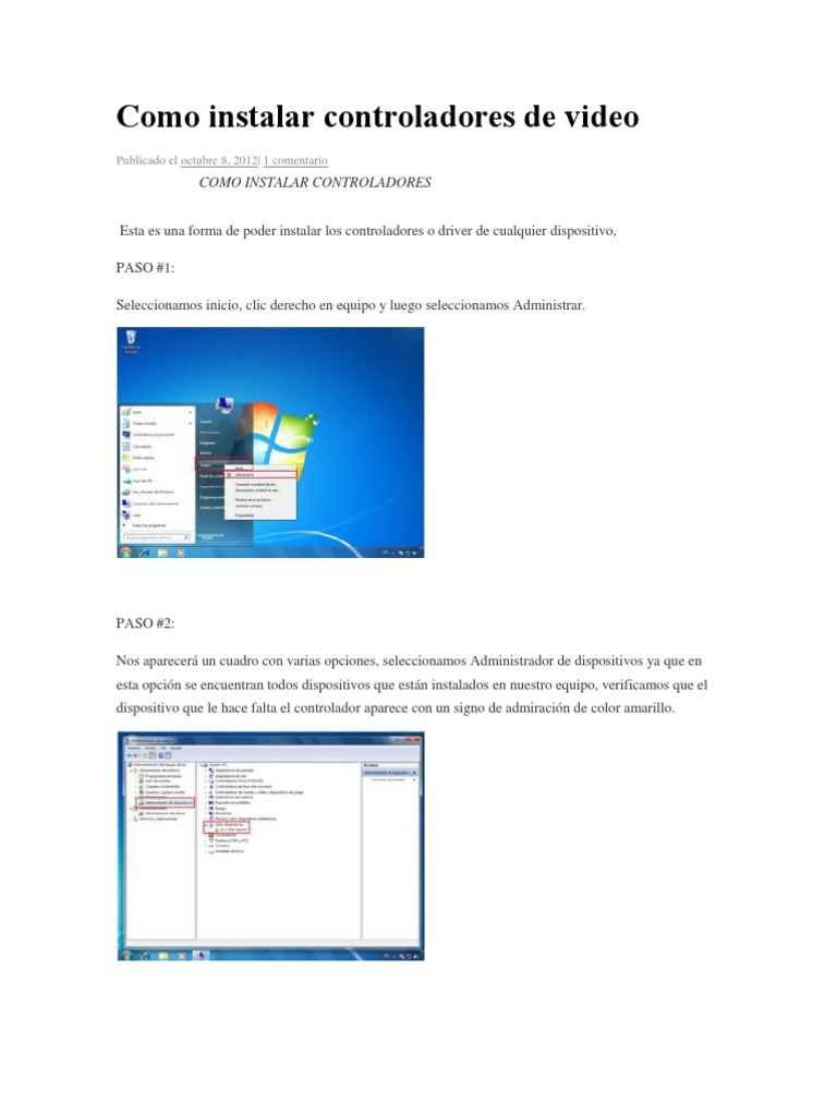 Instalar Controladores | PDF | Plataformas de computación | Microsoft ...