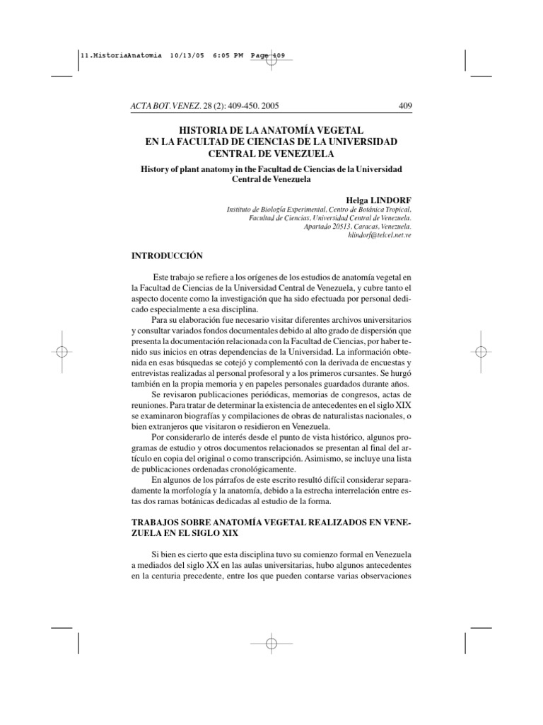 Anatomia de Las Plantas | PDF | Botánica | Biología