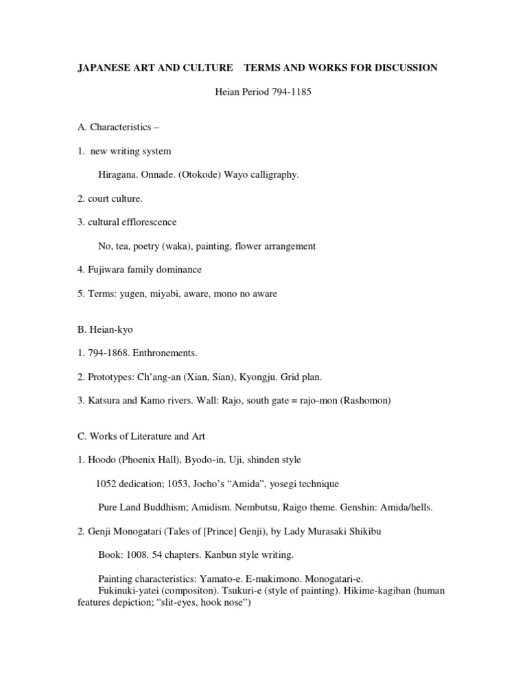 Heian Period Japanese Art Overview | PDF | History
