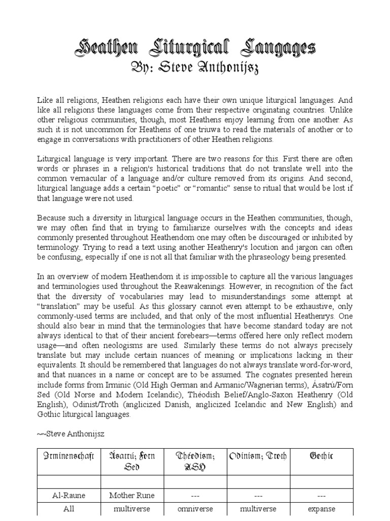 Liturgical Language | PDF | Heathenry (New Religious Movement) | Norse ...