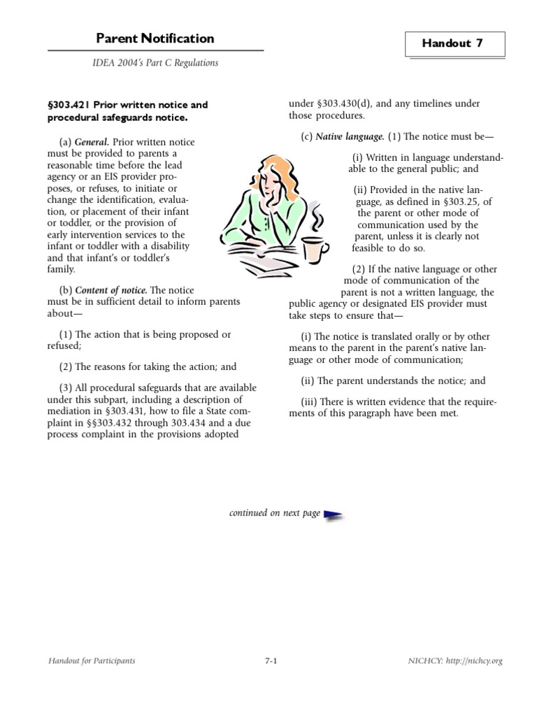 Parent Notification and Consent Handout | PDF | Government Information ...