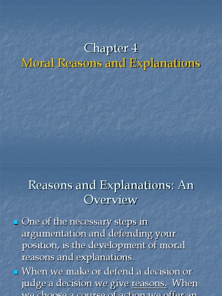 Moral Reasons and Explanations Overview | PDF | Reason | Morality