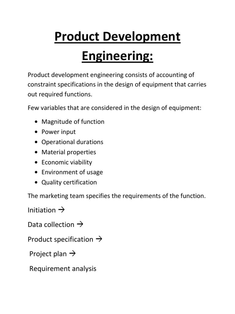 Product Development Engineering | PDF | Verification And Validation ...