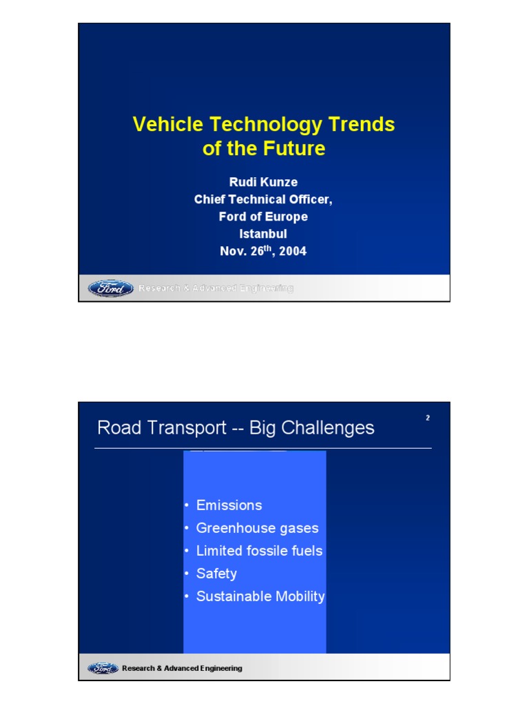 Vehicle Technology Trends of the Future: An Overview of Powertrains ...