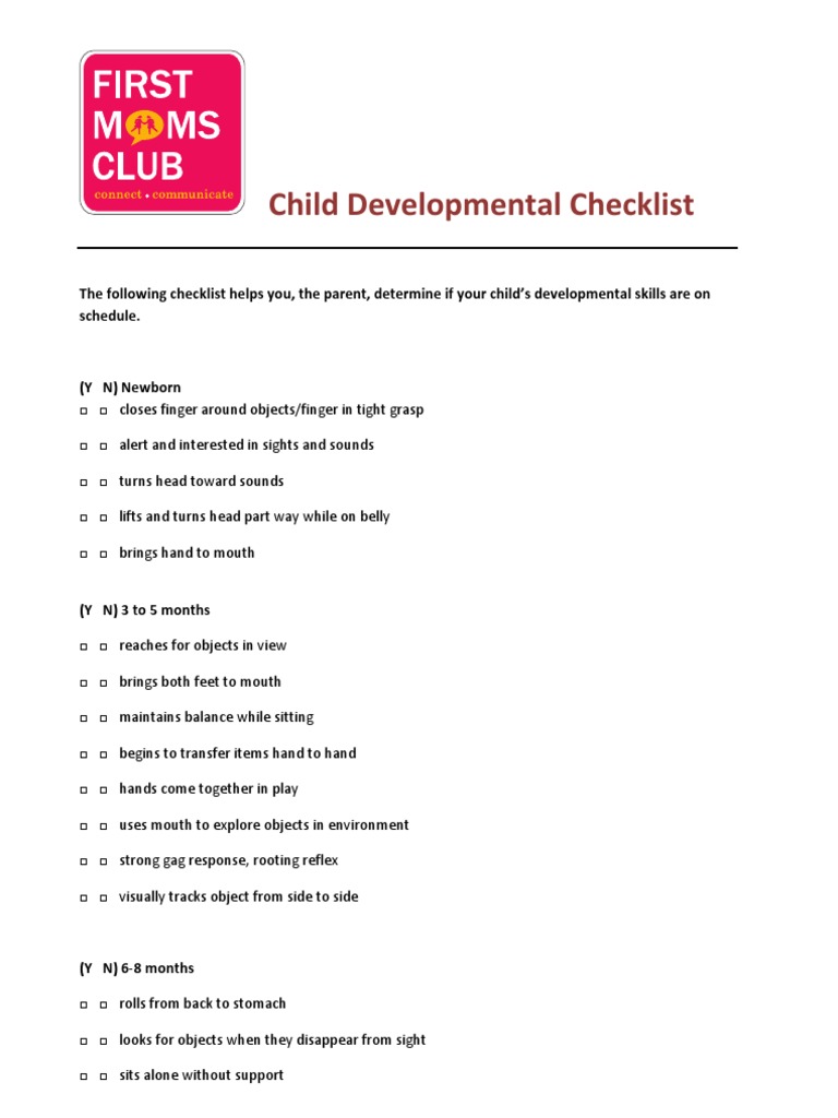 Child Developmental Checklist | PDF | Child Development | Relationships