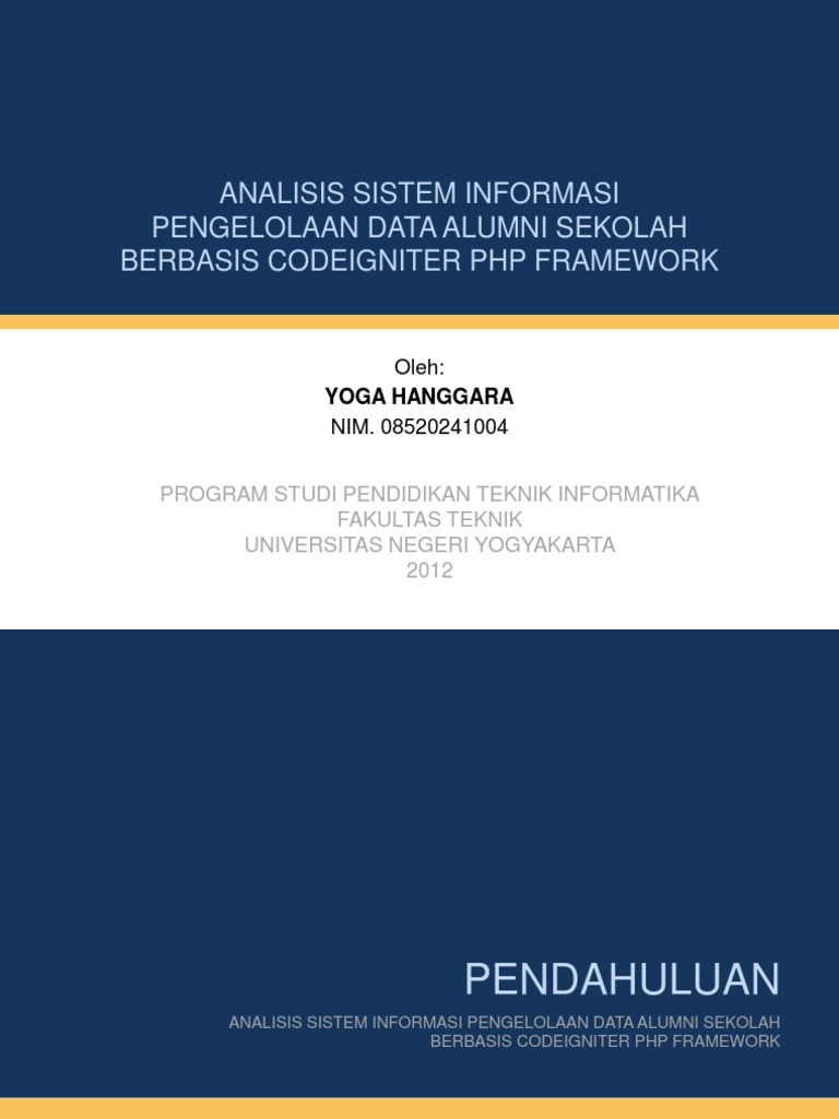 Analisis Sistem Informasi Pengelolaan Data Alumni Sekolah Berbasis Codeigniter PHP Framework ...
