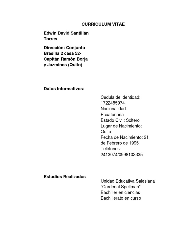 Curriculum David | PDF