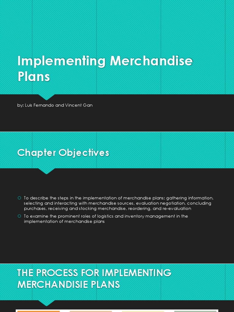 Implementing Merchandise Plans | Retail | Logistics