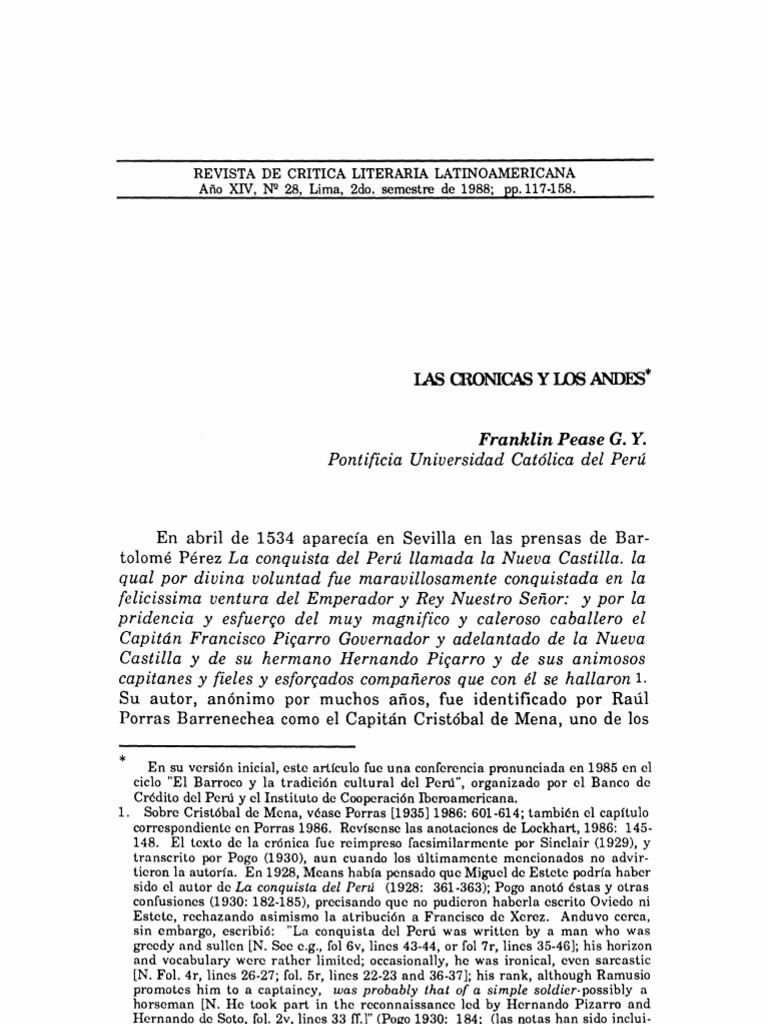Las Cronicas y Los Andes-Franklin Pease PDF | PDF | Imperio Inca | Francisco Pizarro