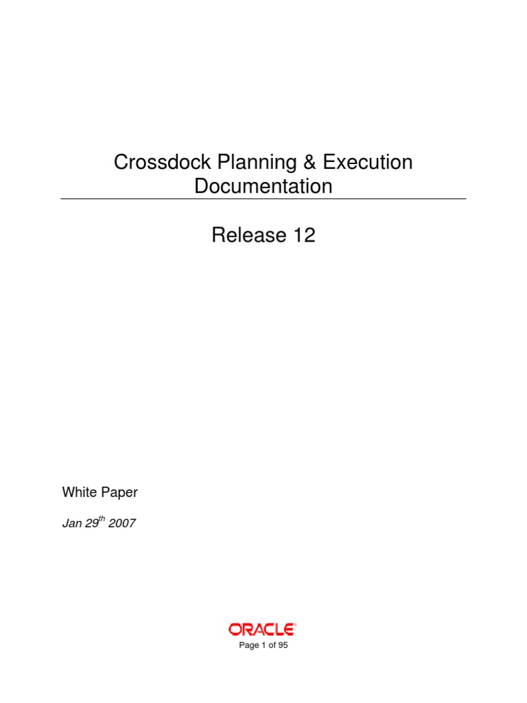 R12 Crossdock Training Documentation | PDF | Warehouse | Debugging