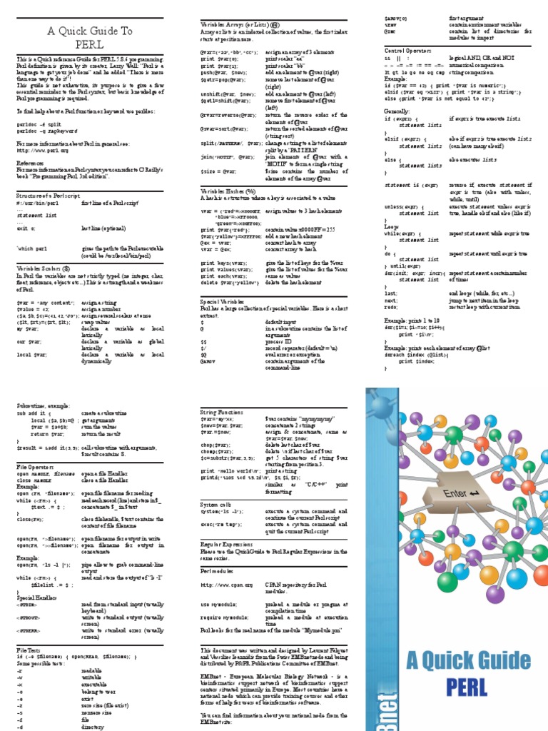 A Quick Guide To Perl | PDF | Control Flow | Perl