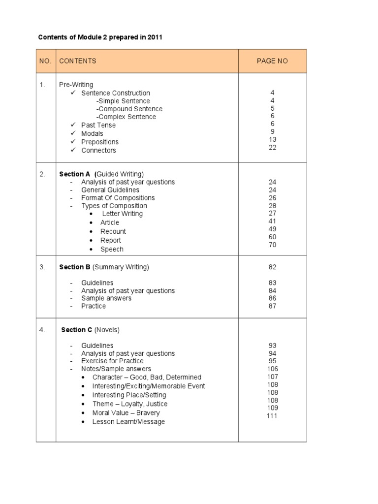 PMR English Module 2 Overview 2011 | PDF | Traffic | Verb