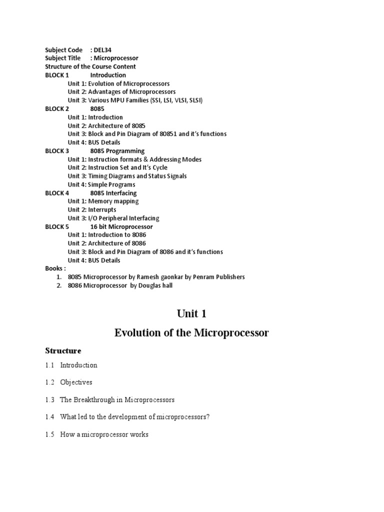 Microprocessor Course Guide | PDF | Central Processing Unit | Microprocessor
