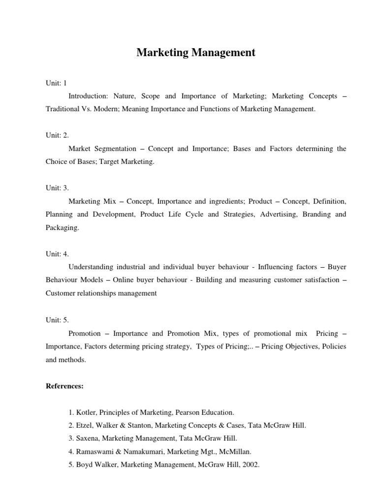 Marketing Management: References | PDF | Business
