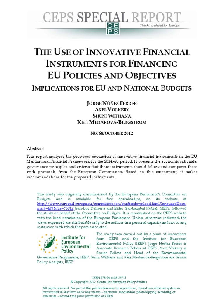 Innovative Financial Instruments | PDF